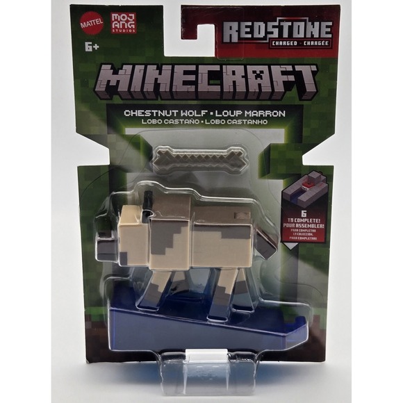 Mattel | Toys | Minecraft Redstone Charged Chestnut Wolf 35 Figure ...